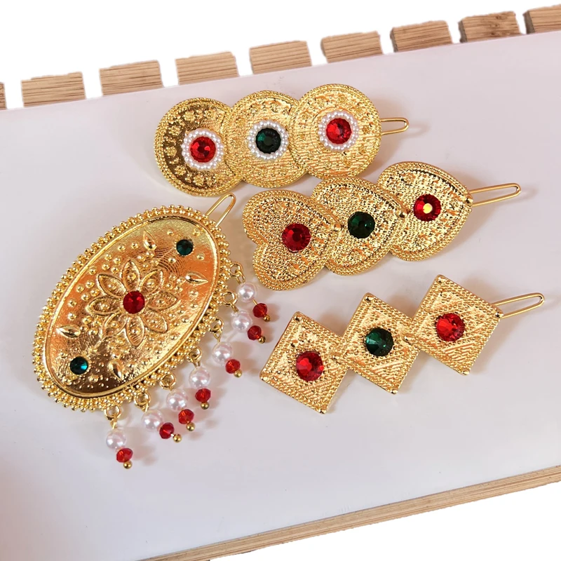 Ethiopia-Gold-Hairpin-Wedding-Headwear-Pearl-Colorful-Gemstones-Dubai ...