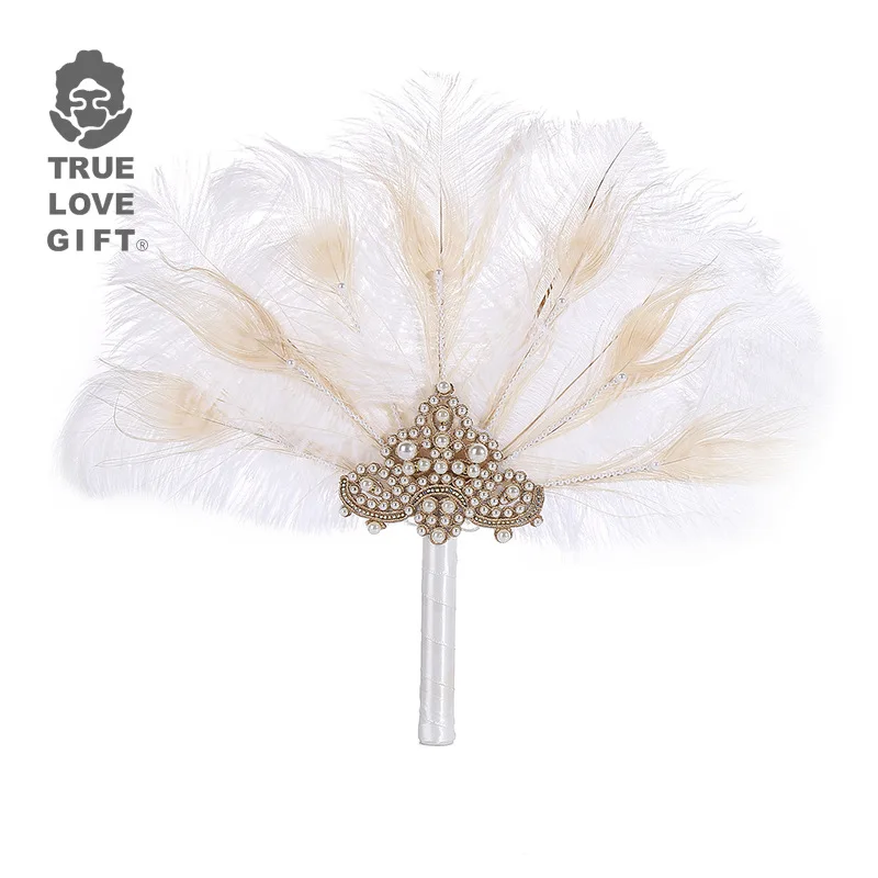 Custom-Wedding-Feather-Hand-Fans-Imitation-Pearl-Rhinestone-Ostrich ...