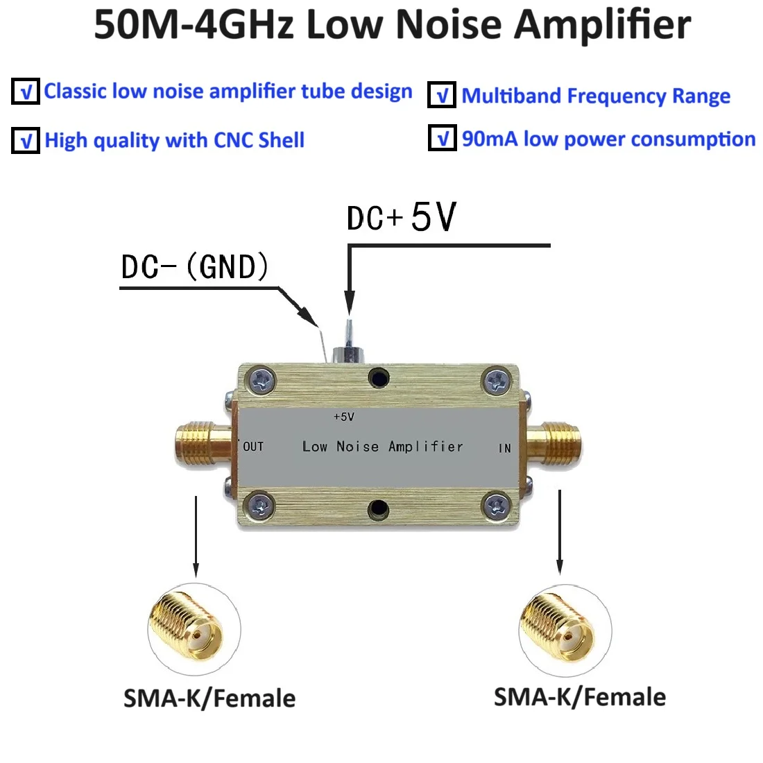 LNA-RF-Amplifier-Low-Noise-Amplifier-50MHz-4GHz-Ultra-low-Noise-17dB ...