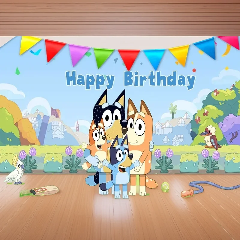 Hot Bluey Backdrop Adult Children's Birthday Party Decorations Baby ...