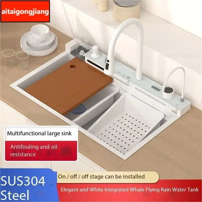 Whole-Set-Modern-New-Nano-Anti-Scratch-Waterfall-Stainless-Steel ...