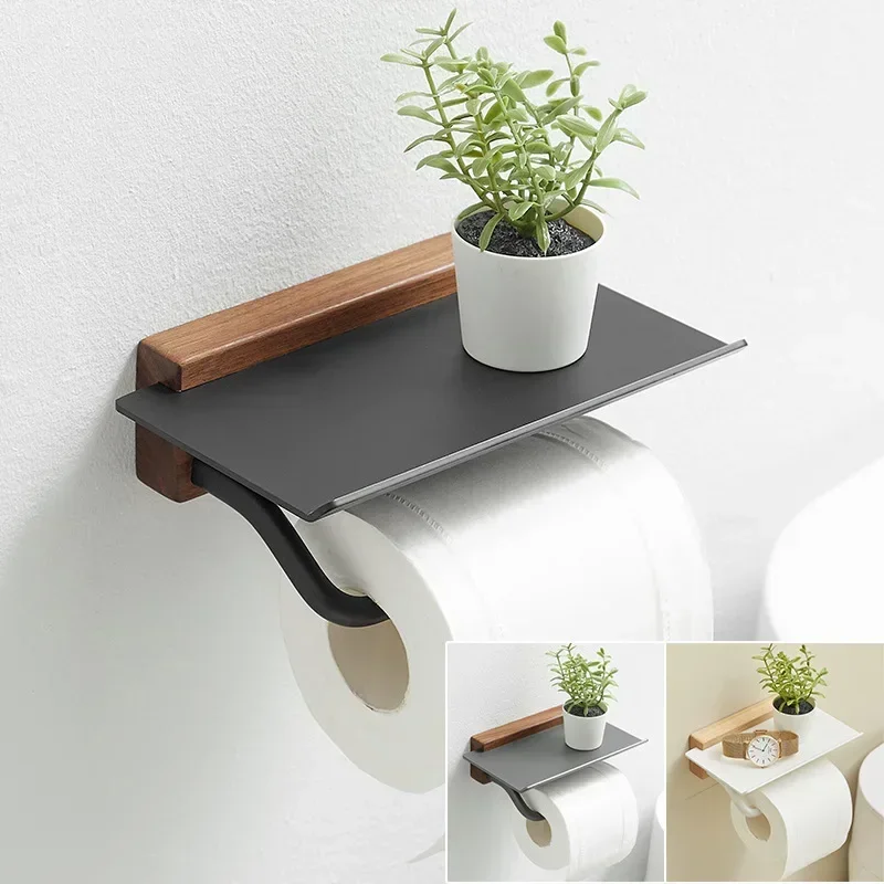 Soporte-de-madera-para-papel-higi-nico-montaje-en-pared-para-ba-o-WC ...