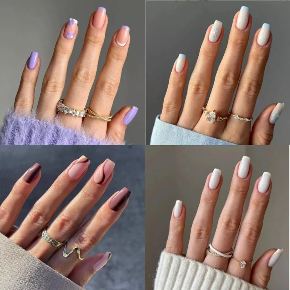 5Boxs-Fake-nails-with-design-Detachable-Square-Head-False-Nails ...