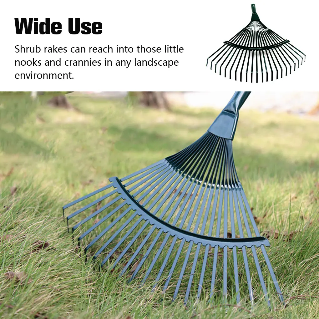 22-Toothed-Portable-Rake-Shrub-Deciduous-Collector-High-Carbon-Steel ...
