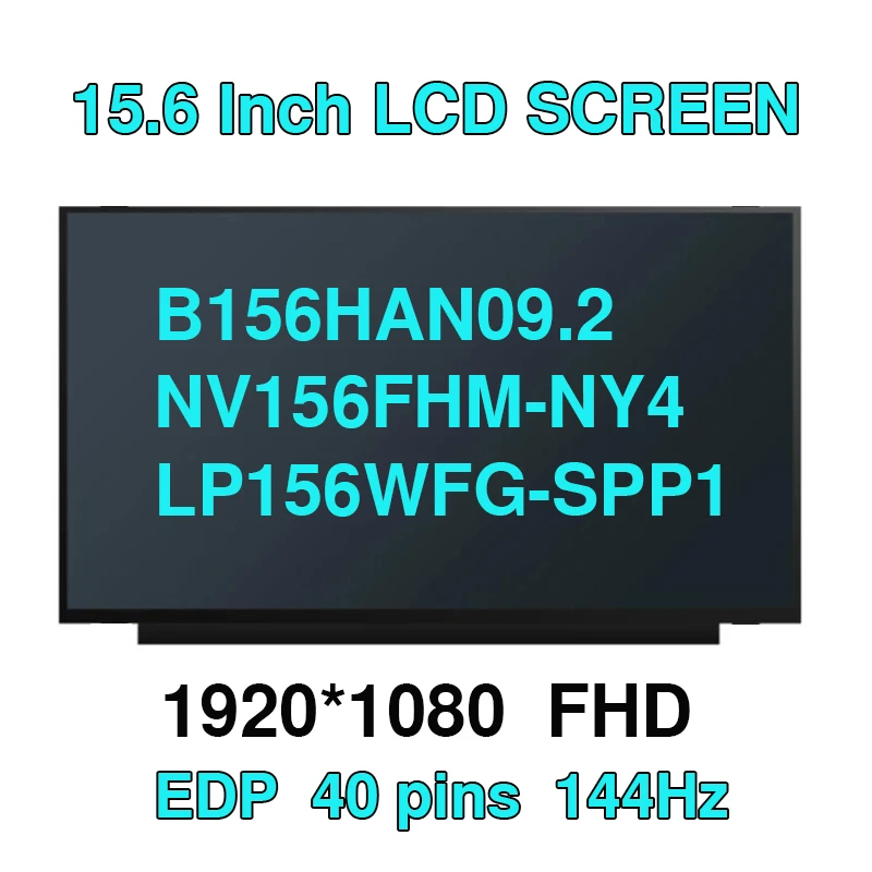 15.6" 144Hz Laptop LCD Screen B156HAN09.2 Fit NV156FHM-NY4 LP156WFG ...