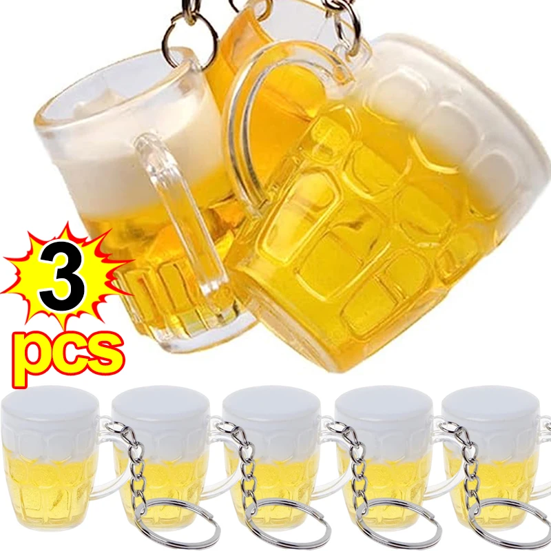 1-3pcs-Creative-Acrylic-Beer-Mug-Keychains-Simulation-Drink-Keyring-for ...