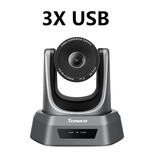 TENVEO-Câmera PTZ com Zoom Óptico, Câmera de Vídeo USB para Sala de ...