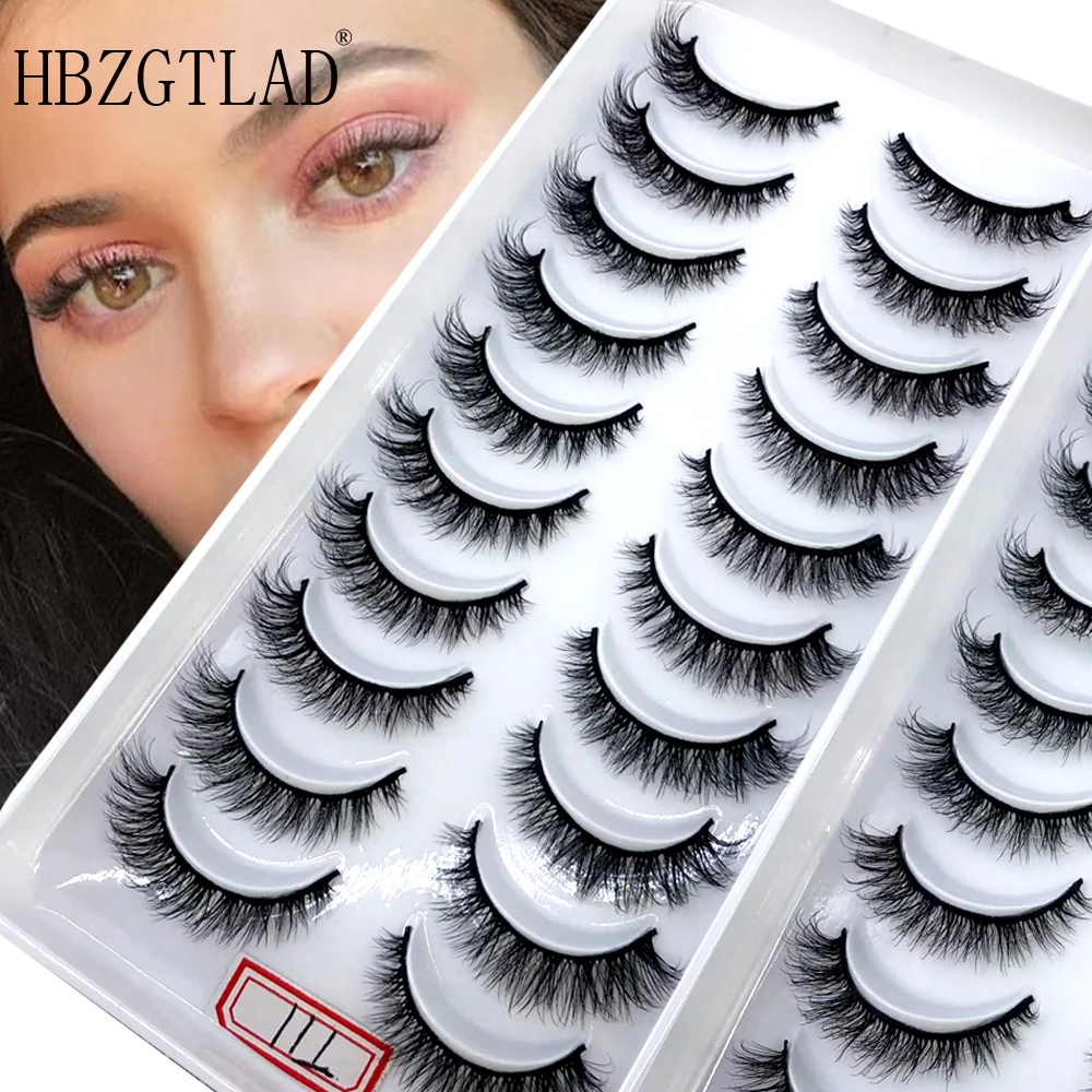 Short-lashes-10-Pairs-3D-Mink-Lashes-Natural-Eyelash-Dramatic-False ...