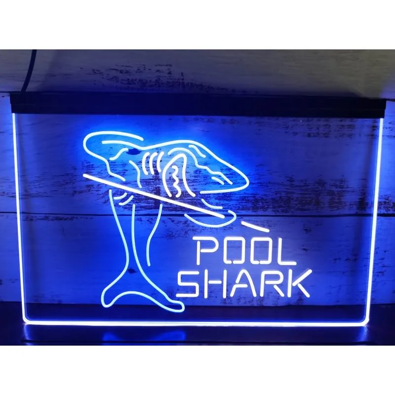 Pool-Shark-Snooker-Room-Man-Cave-Gift-Dual-Color-LED-Neon-Sign-2-Color ...
