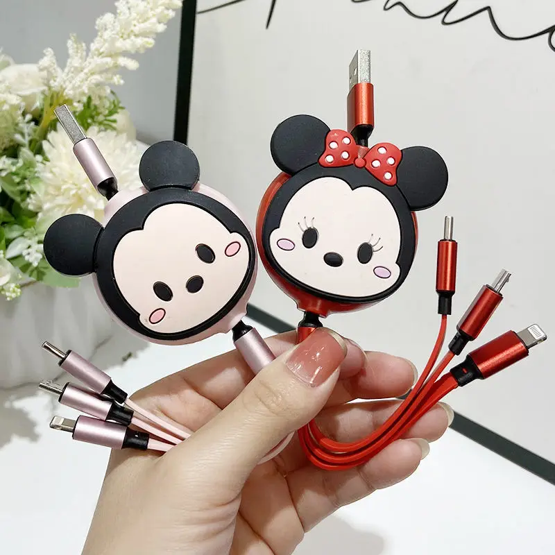 Retractable Cable Iphone | Disney Data Cable 3 1 | C Type Charging ...