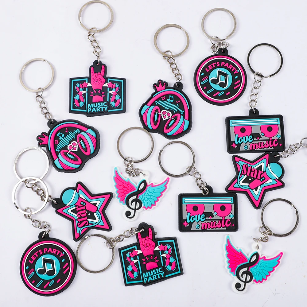 12Pcs-Retro-80s-90s-Music-Festival-PVC-Keychains-Backpack-Pendants-for ...