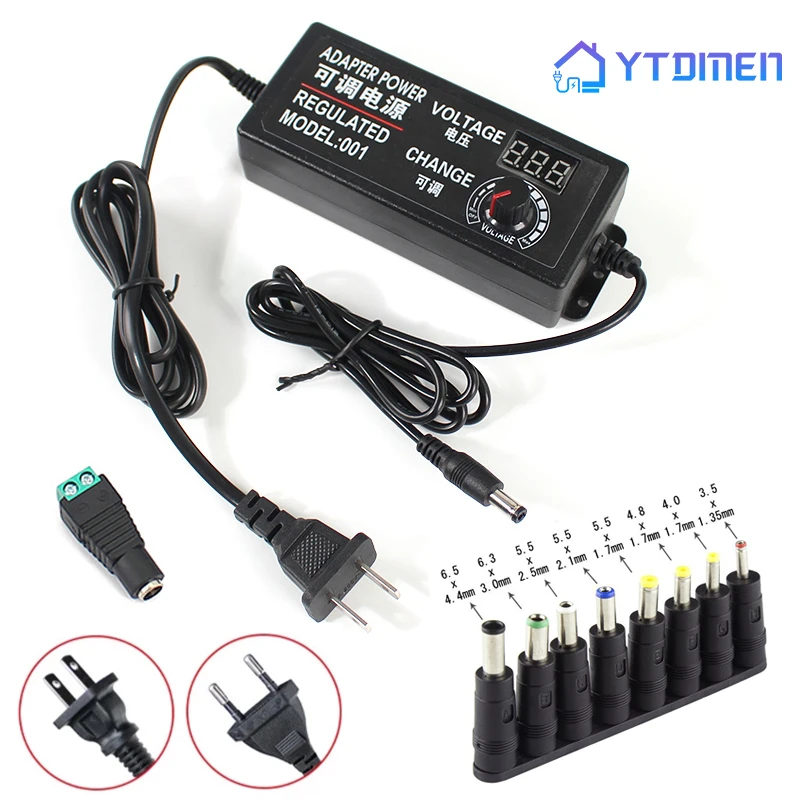 Adjustable Ac To Dc Power Supply 220v To 12v 3v 5v 6v 9v 12v 15v 24v 2a 3a 5a Universal Adapter ...