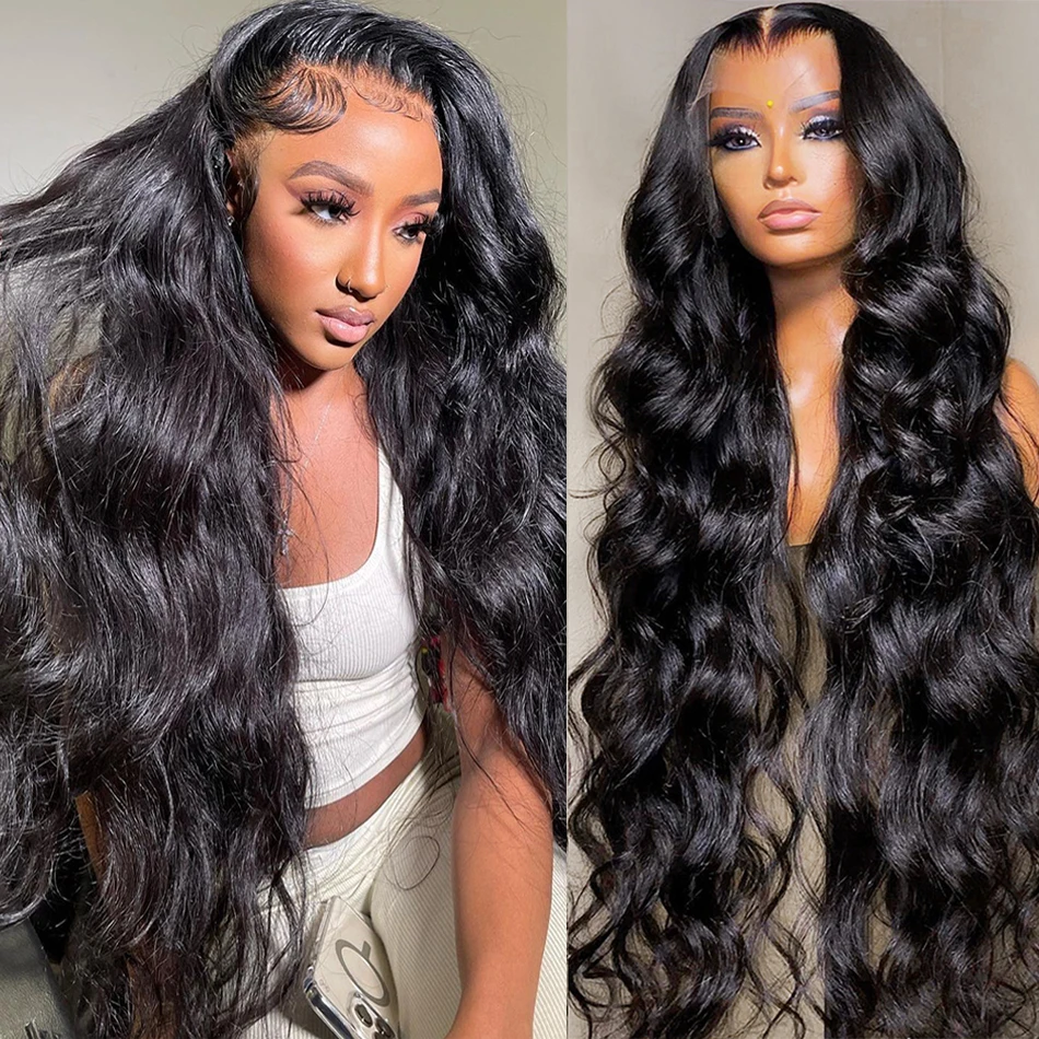 Peluca de cabello humano ondulado de 13x4 para mujer, postizo de encaje ...