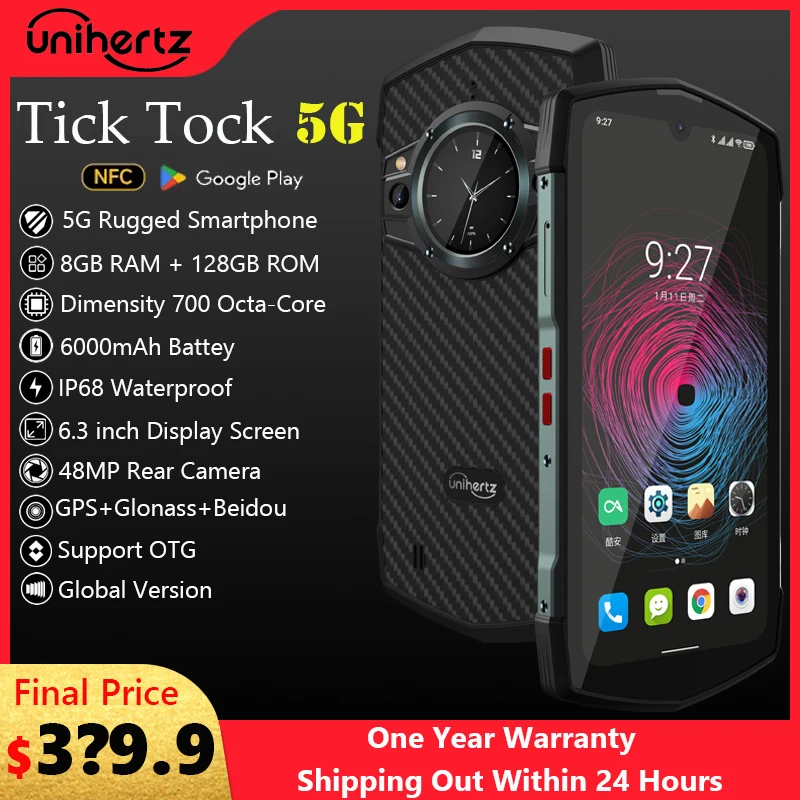 Unihertz TickTock IP68 Waterproof 6.5" Mobile Phone Tick Tock Android ...