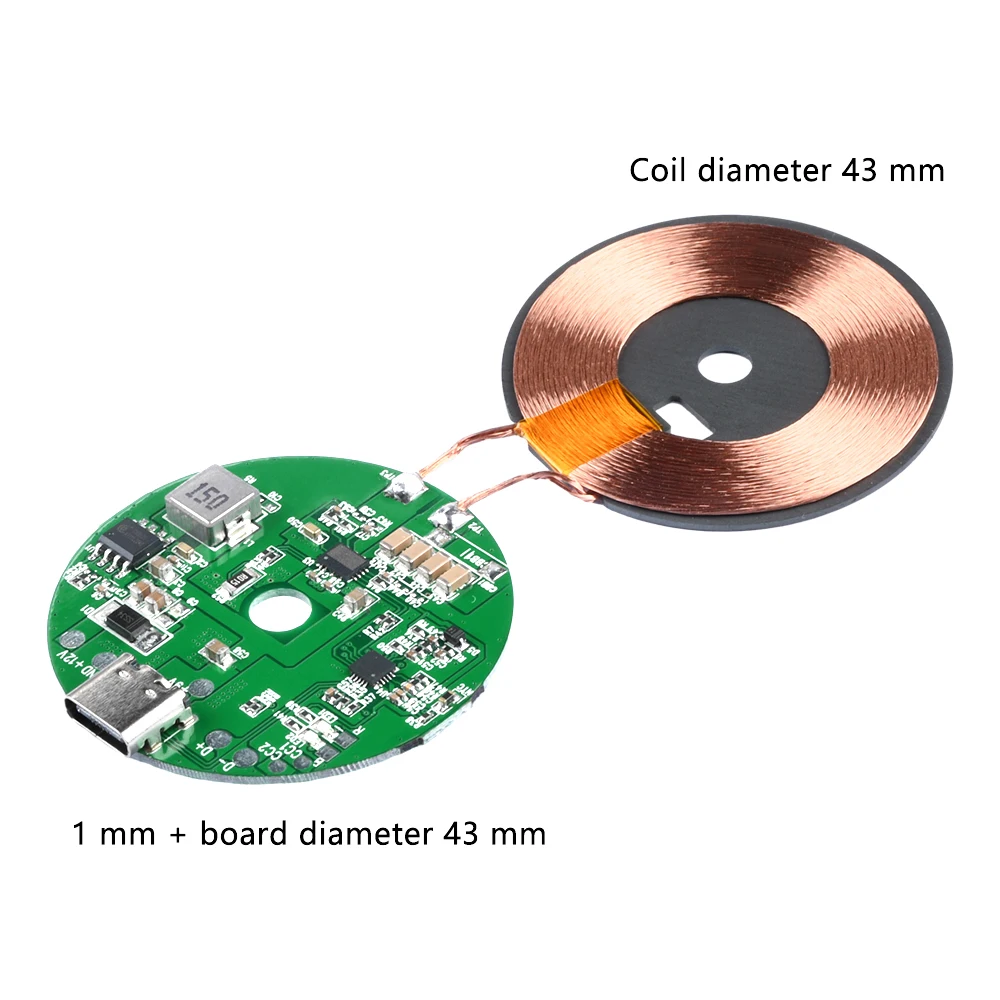 DC 5-12V Type-C 20W High Power For QI Wireless Fast Charger Transmitter ...