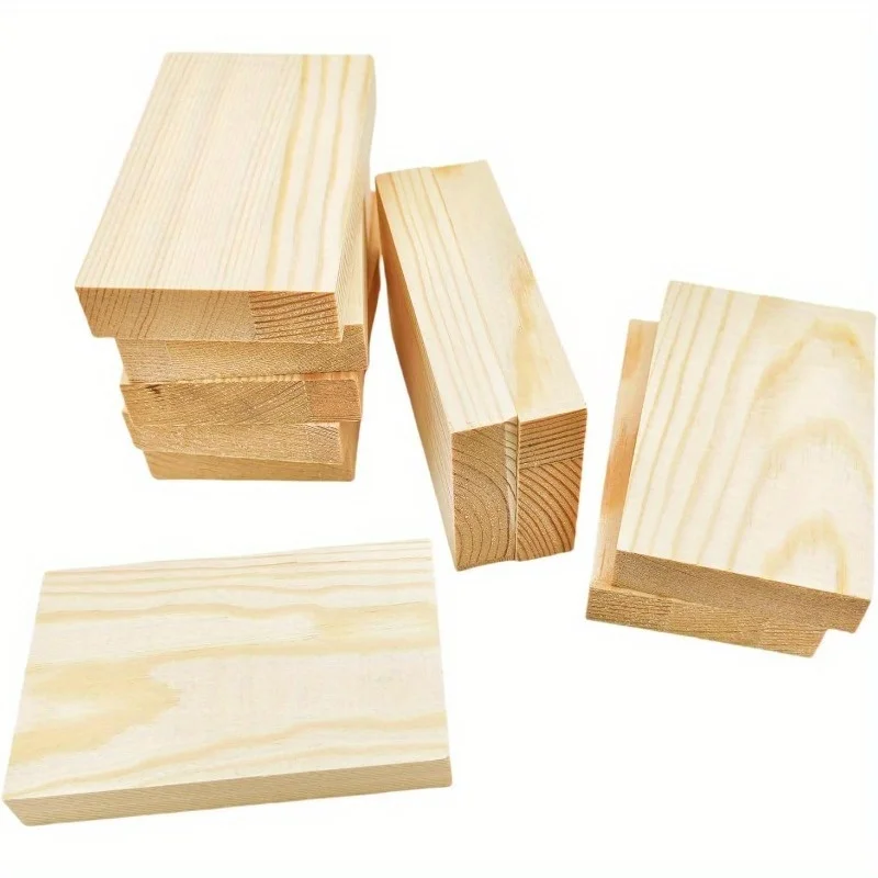 DIY Pine Wood Planks 5/10PCS 10.16x6.1x1.52cm Unfinished Rectangular ...