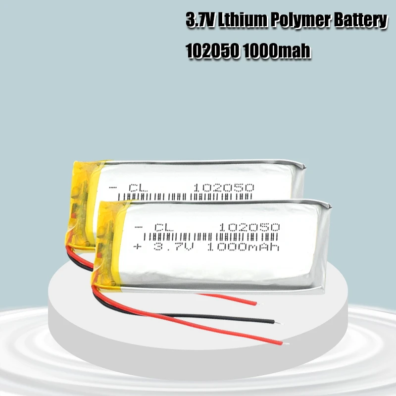 3.7v 1000mah 102050 Lithium Polymer Li-po Li Ion Rechargeable Battery ...