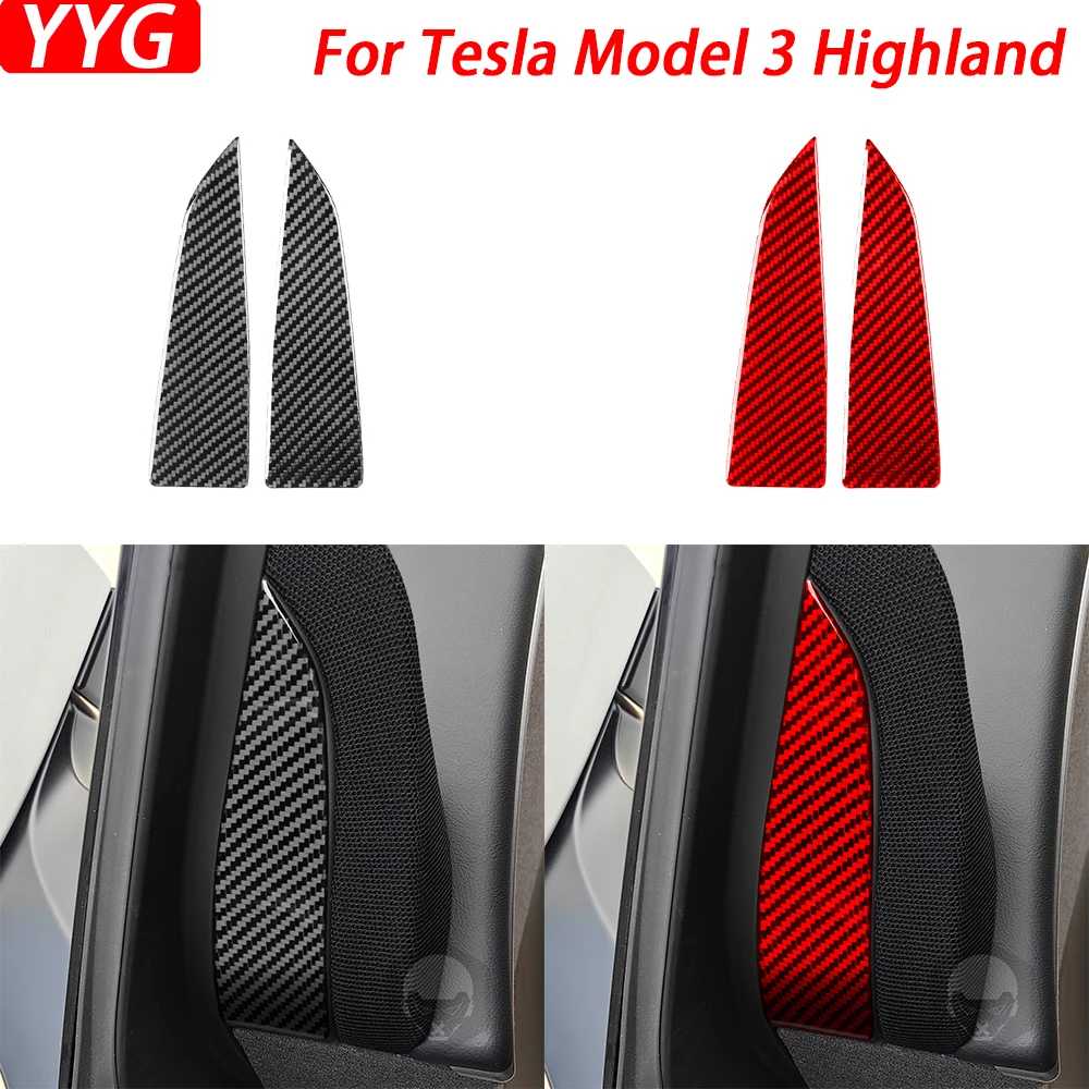 For-Tesla-Model-3-Highland-2024-Carbon-Fiber-Inner-Door-A-Pillar-Panel ...