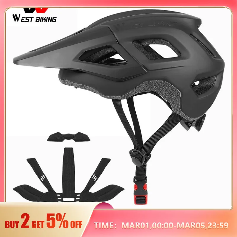 WEST-BIKING-Bicycle-Helmet-Ultralight-Breathable-Bike-Hat-Adjustable ...