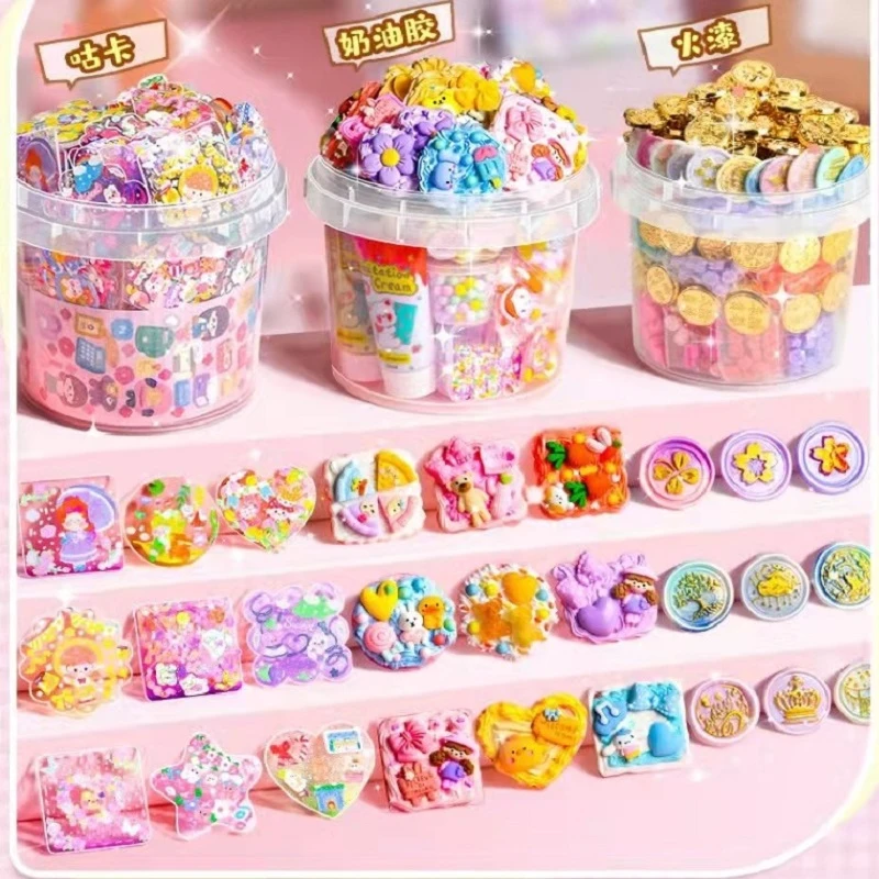 Children's Handmade Diy Cream Glue Guka Kard Keychain Diy Material Pack ...