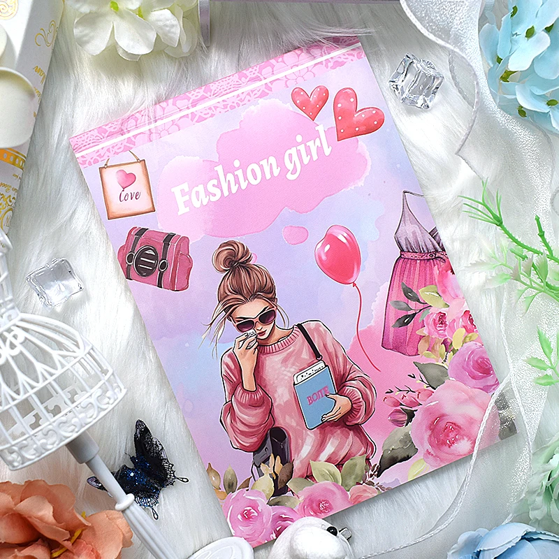20Sheets-Fashion-Girl-Sticker-Book-Beauty-Girl-Flower-Aesthetic ...