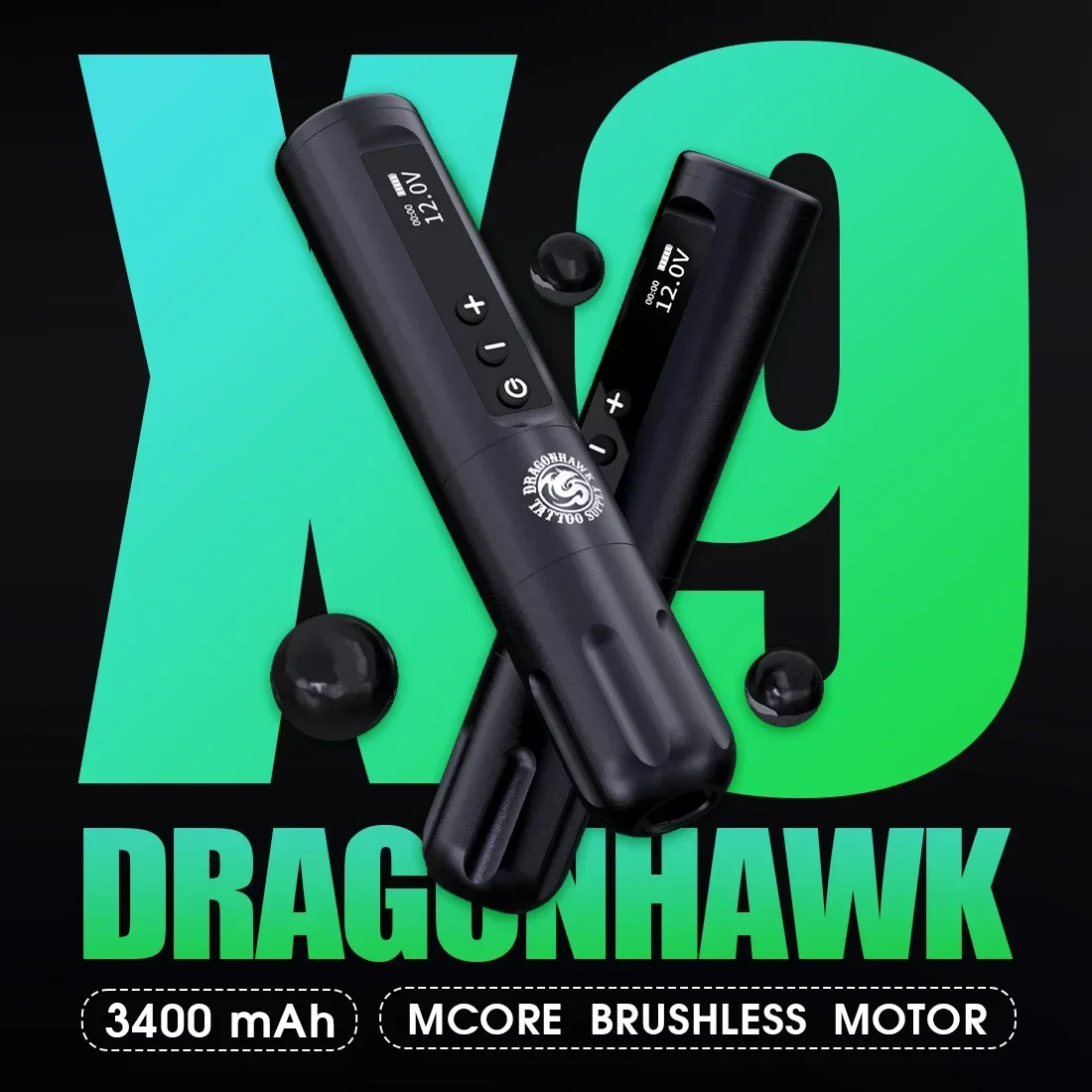Dragonhawk-X9-Wireless-Tattoo-Pen-3-5mm-Stroke-Brushless-Motor-3400mAh ...