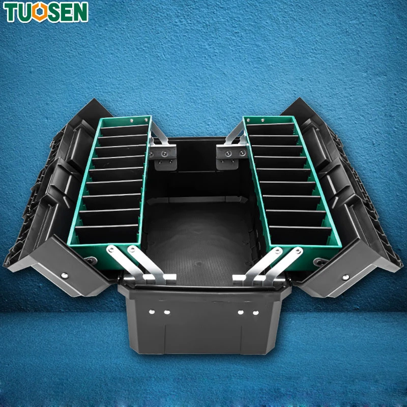 Tuosen Tool Box Profesional Hardware Tools Storage Three-layer Folding ...