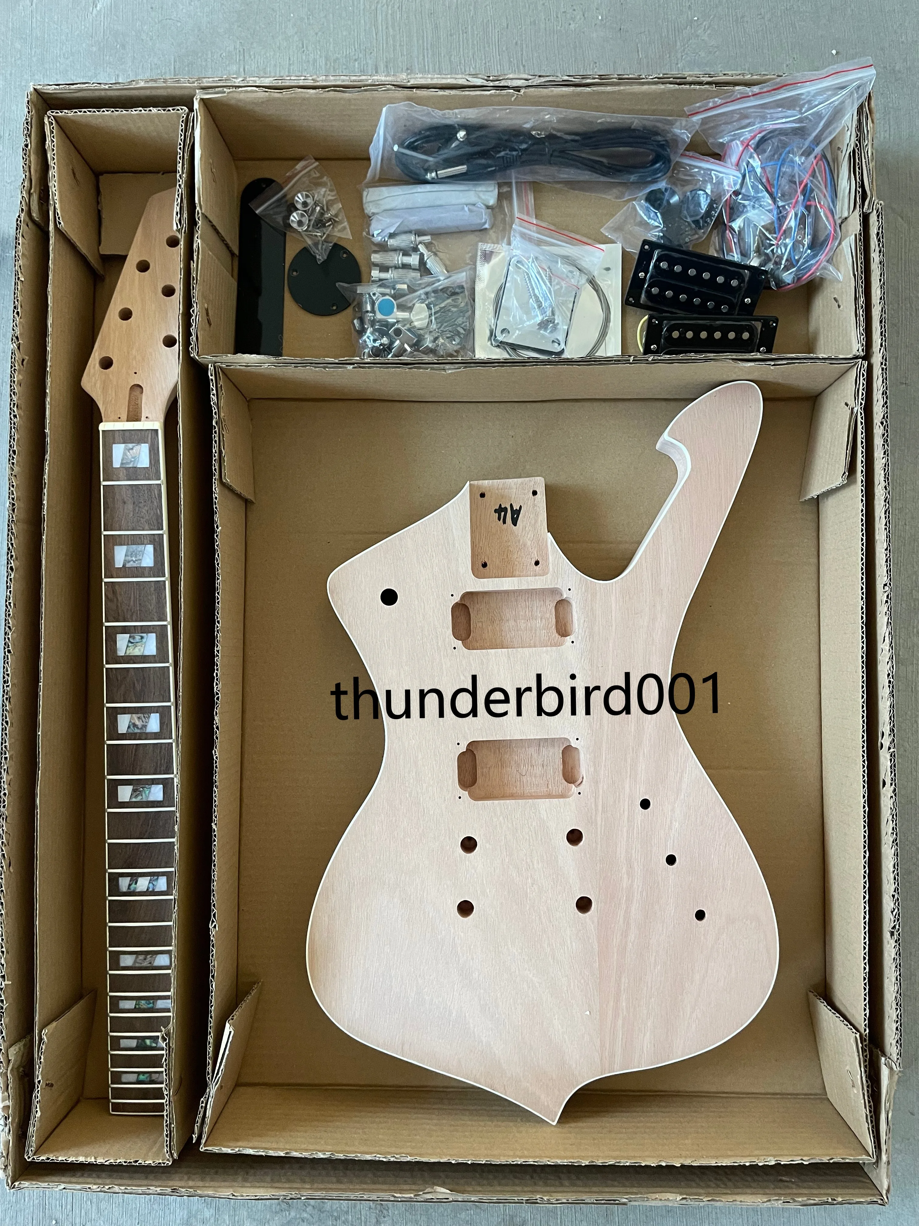 DIY Electric Guitar Kit Rosewood Frets Mahogany Body ibn ice ...