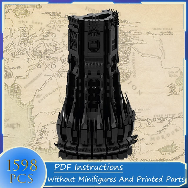 Ring Movie Series Building Block UCS Barad-Dur Architecture Black Wall ...