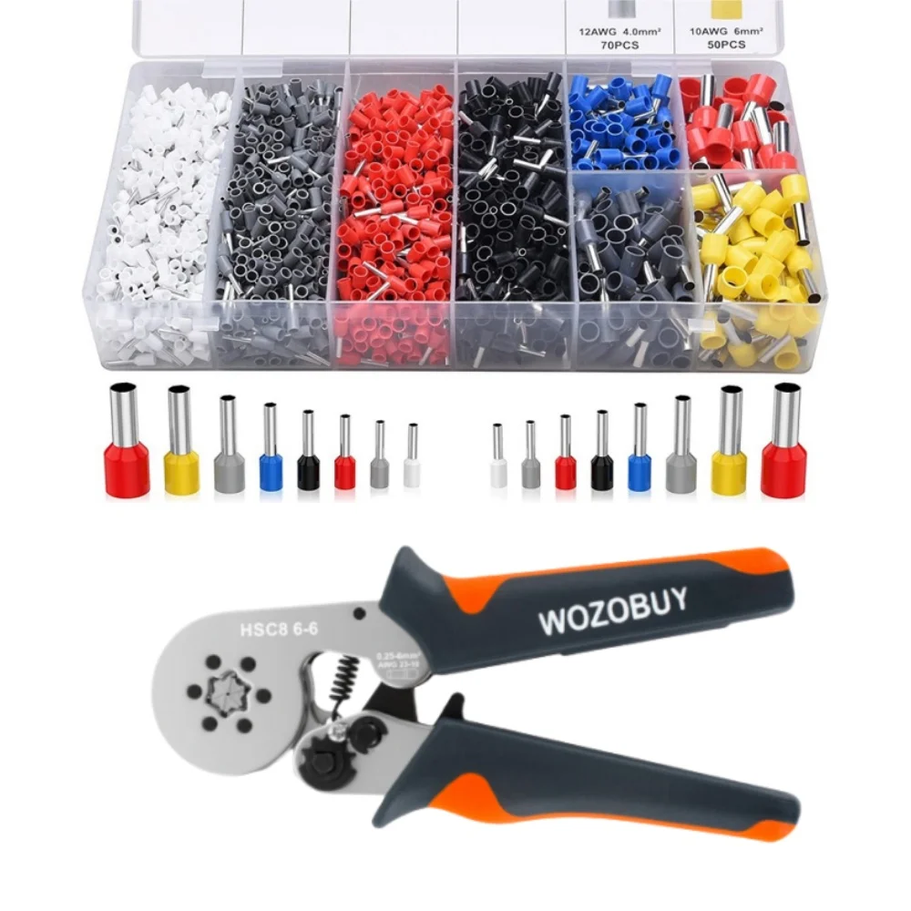 Ferrule Crimping Tool Or Tool Kit, AWG23-10 Self-Adjusting Ratcheting ...