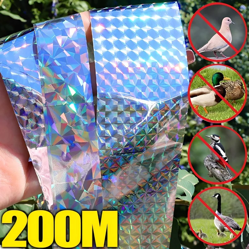 Reflective Bird Scare Tape Double Sided Anti Pigeon Deterrent Flash ...