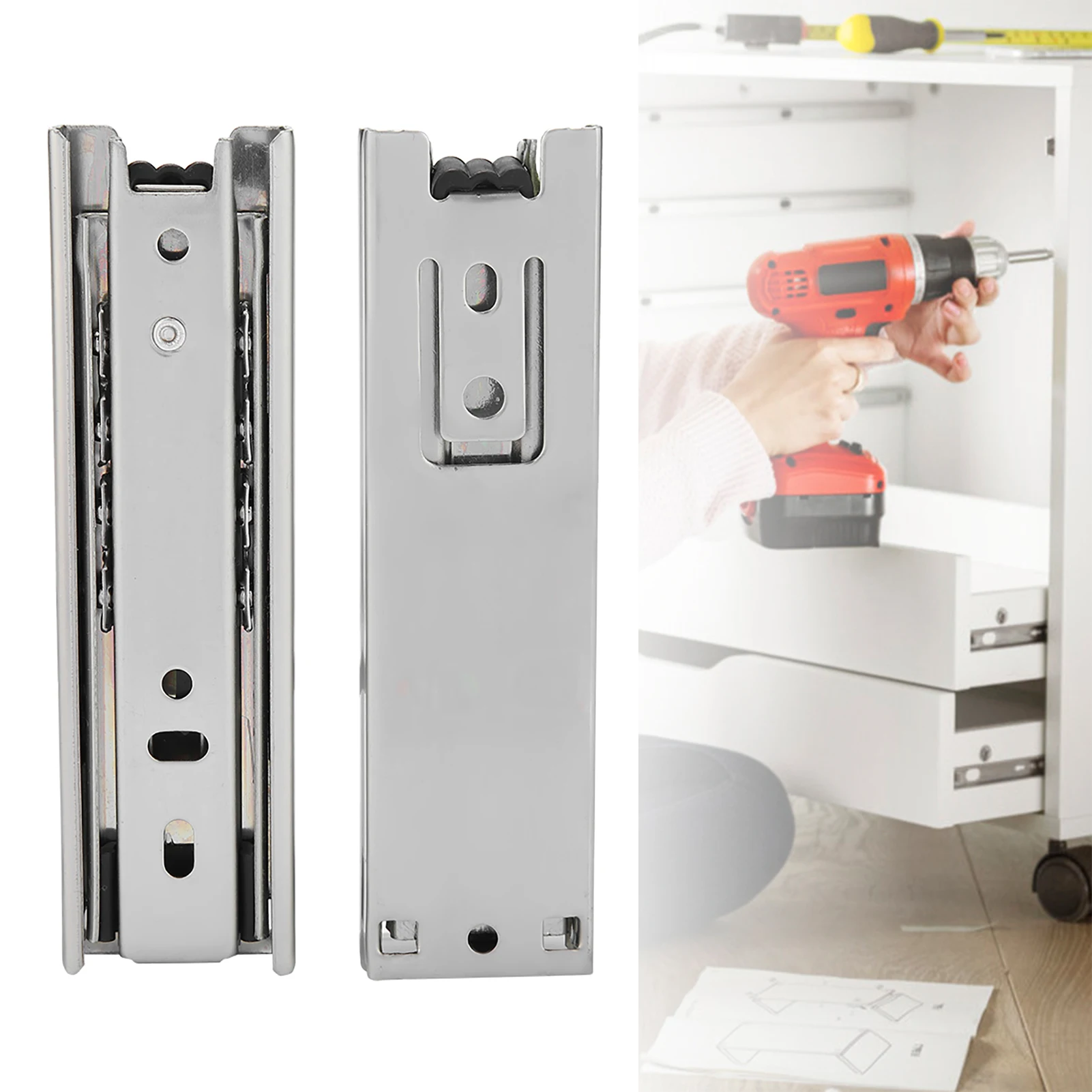 2pcs 5in Mini Short Drawer Slides Furniture Guide Rail Full Extension ...