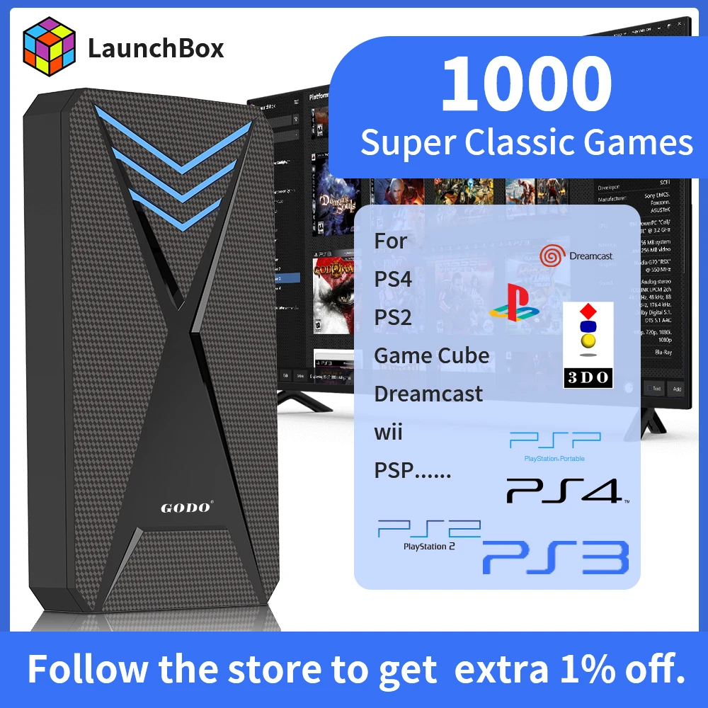 LaunchBox 게임큐브, PS4, PS3, PS2, WII, PS1, SNES, 3DO, AAA 게임용 하드 드라이브 ...