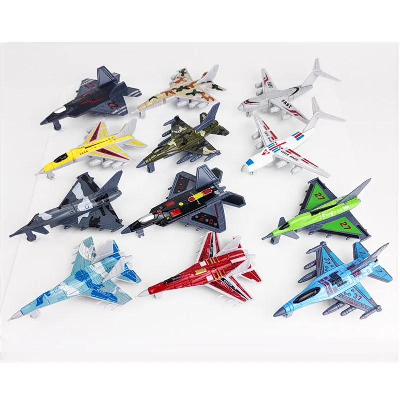 10CM-Fighter-Model-6Pcs-Aircrafts-Set-MINI-Alloy-PVC-Military-Airplane ...