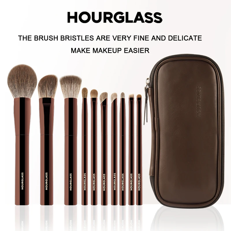 Hourglass-Makeup-Brush-Makeup-brush-set-portable-10-pieces-animal-hair ...