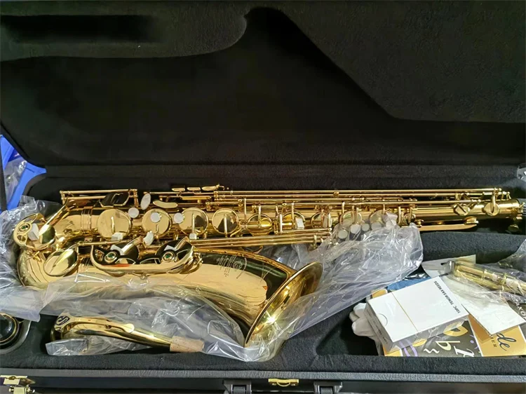 Hot-Selling-Bb-Tenor-Saxophone-Gold-Lacquer-Yellow-Brass-Musical ...
