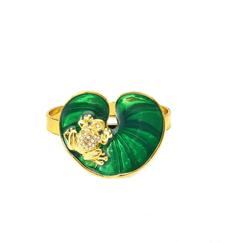 8pcs-lot-Green-napkin-ring-lotus-leaf-frog-napkin-buckle-gold-mouth ...