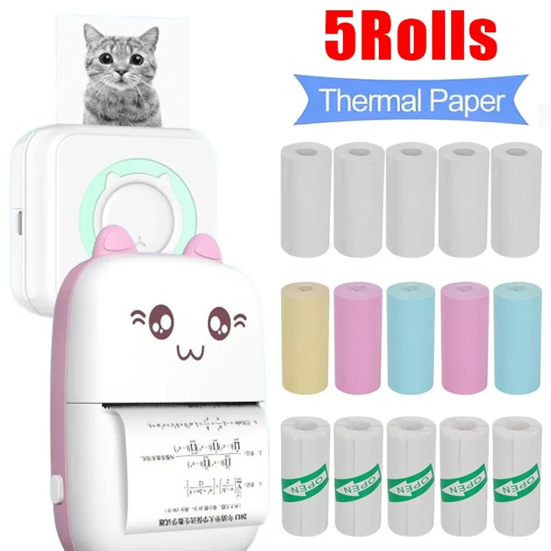 5-Rolls-Thermal-Paper-Sticker-Paper-Label-Paper-Photo-Paper-57x30mm ...
