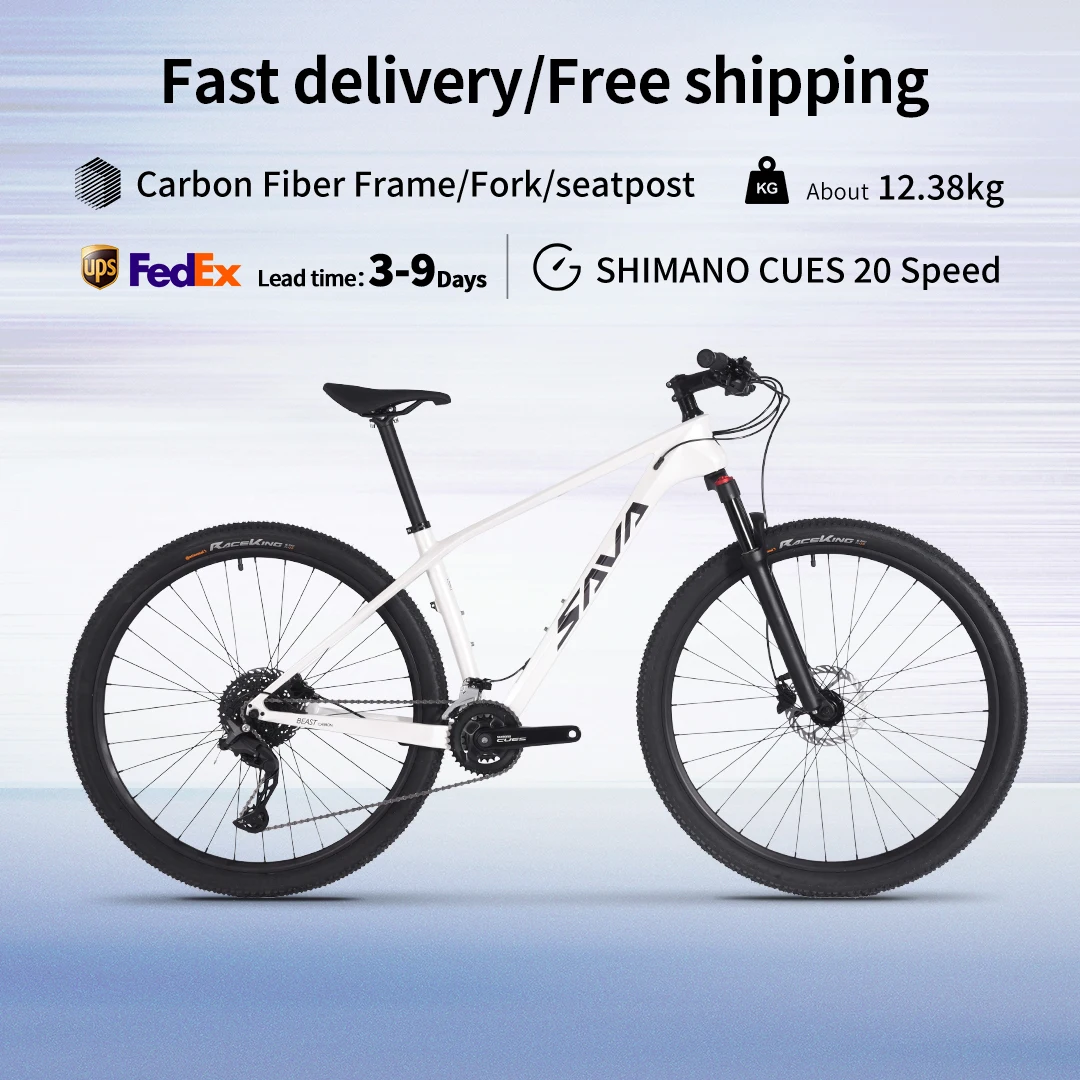 SAVA Men's Mountain Bike Adult 29 Inch Carbon Fiber Frame Bike Strap ...