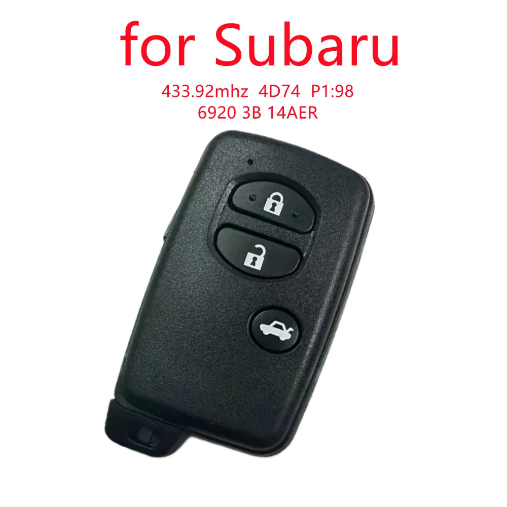 Car Smart Remote Control Key Keyless Go 3 Buttons 433.92mhz 4D74 Chip ...