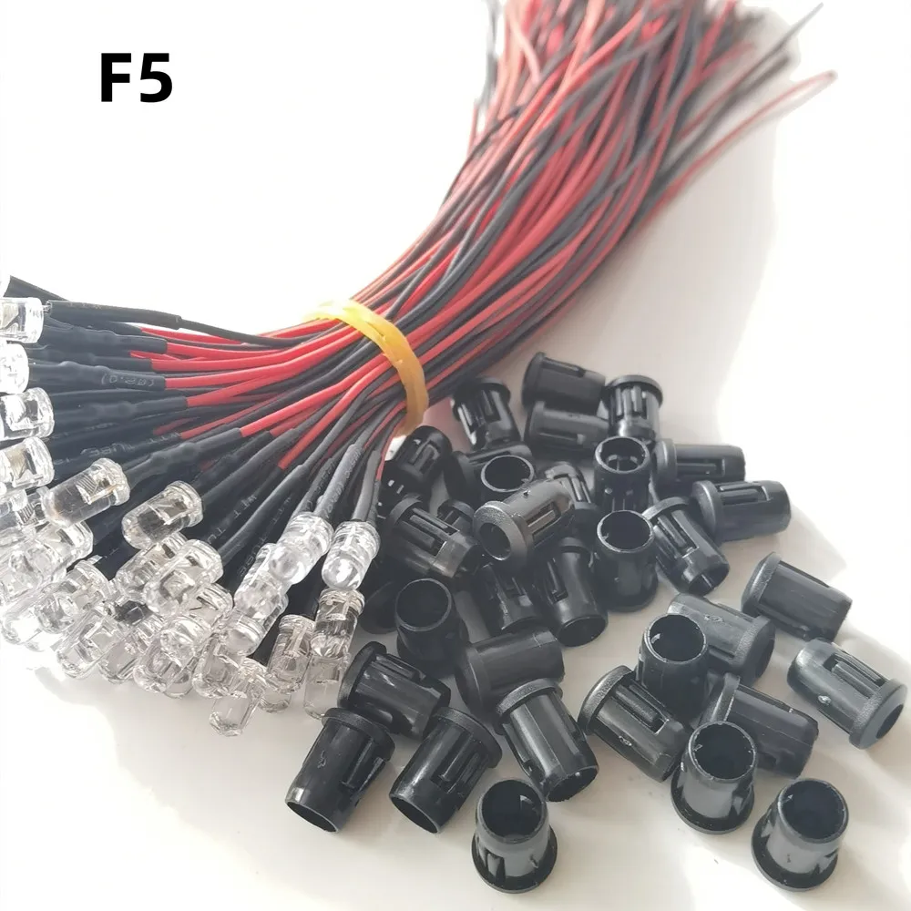 20 50 100pcs lot 20cm Pre Wired 3mm 5mm LED Light Lamp Bulb Prewired ...