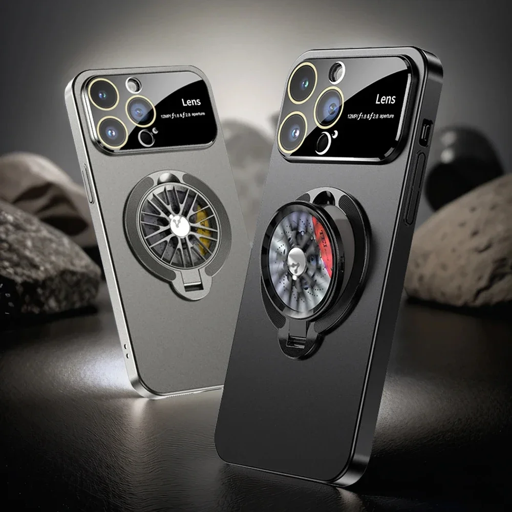 360° Rotation Gyroscope Magnetic Stand Phone Case For iPhone 15 Pro Max ...