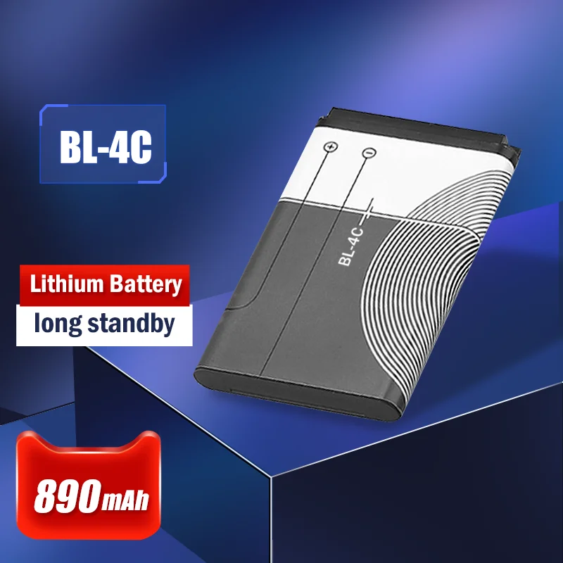 New-BL-4C-BL4C-3-7V-890mAh-Lithium-Battery-For-Nokia-6100-6125-6136 ...