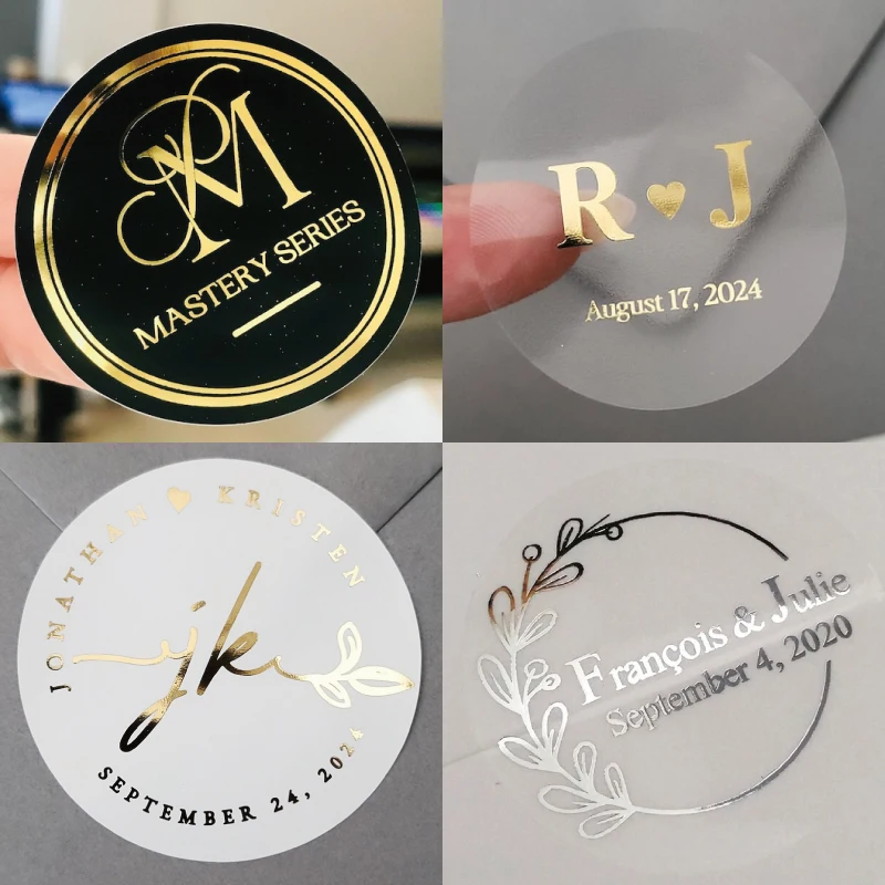 50-Wedding-Stickers-Foil-Shiny-Gold-Custom-Stickers-Logo-Labels ...