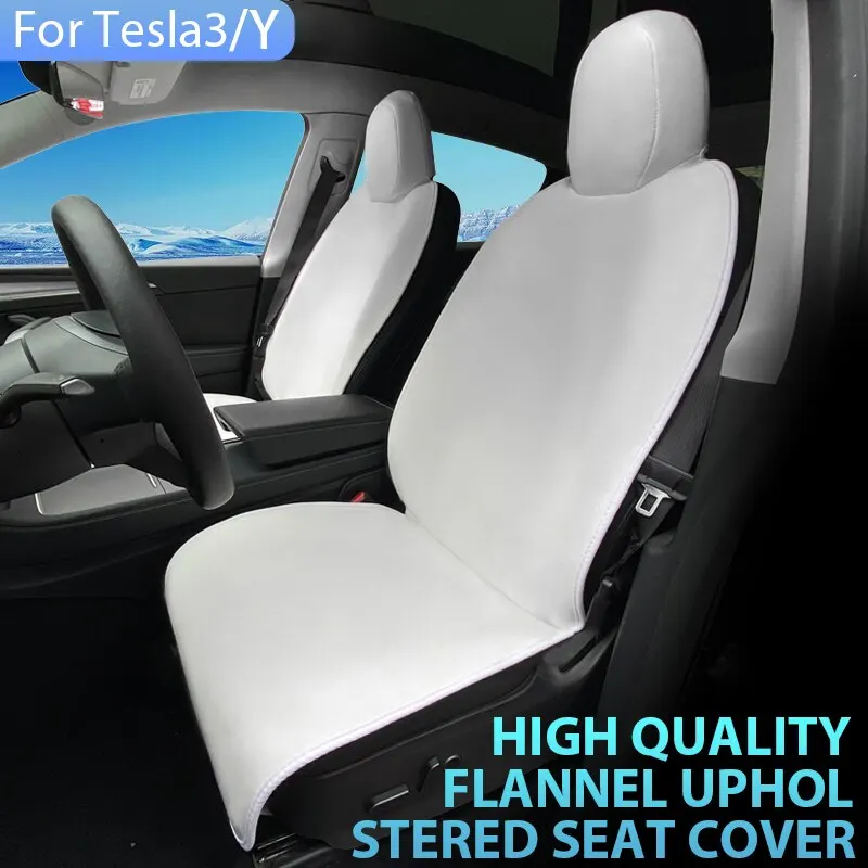 For Tesla Model 3 /Y High Quality Flannel Upholstered Seat Cover Snug ...