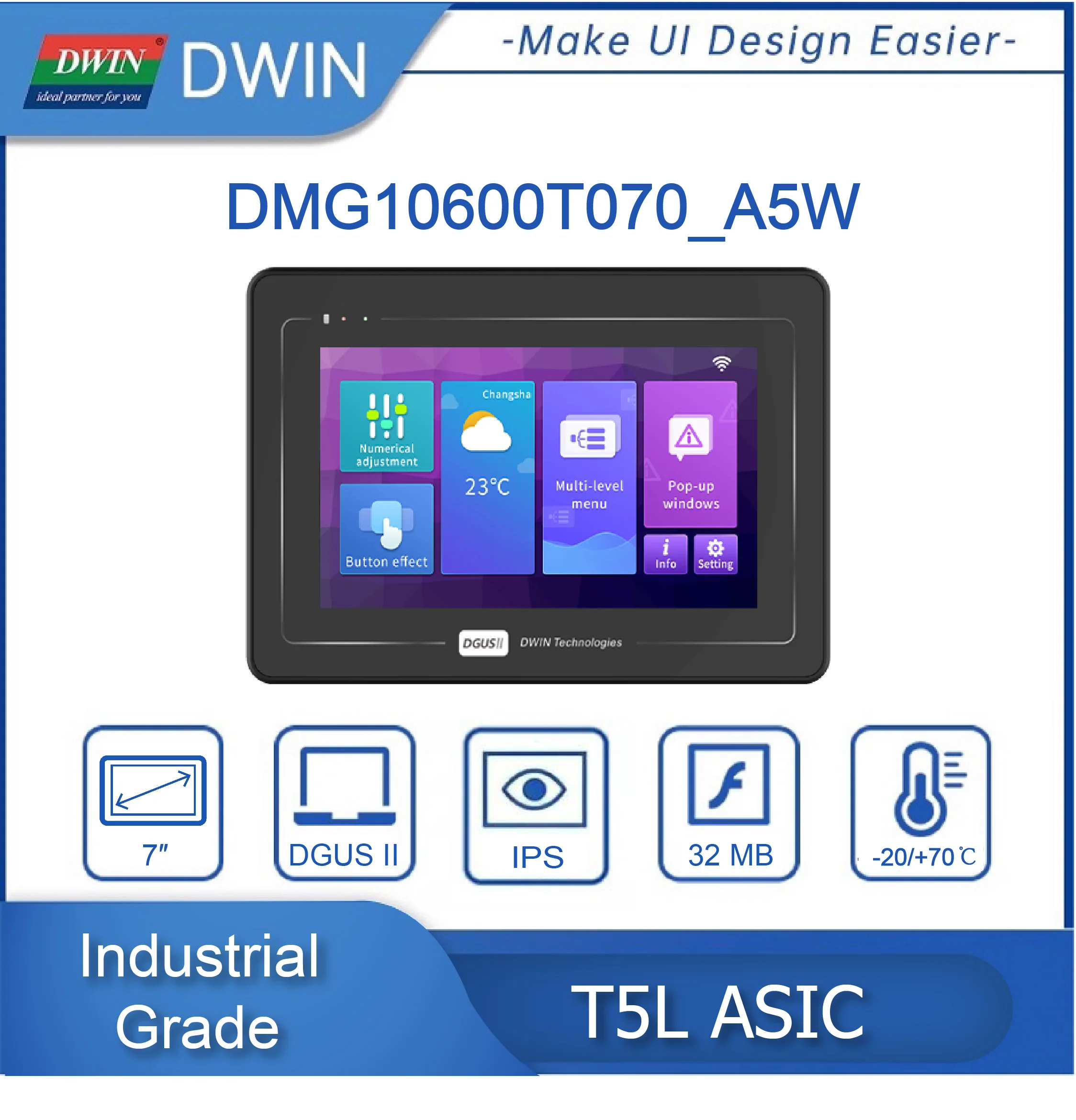 DWIN 4.3' 5' 7' 10.1' Industrial Grade With Enclosure Touch Panel ...
