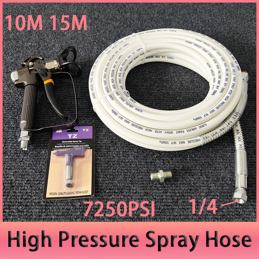 7250PSI-Airless-Paint-Spray-Hose-Kit-Spray-Gun-1-4BSP-High-Pressure ...