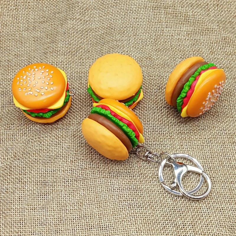 Creative-Simulation-Burger-Keychain-DIY-Handmade-Accessories-Resin-Food ...