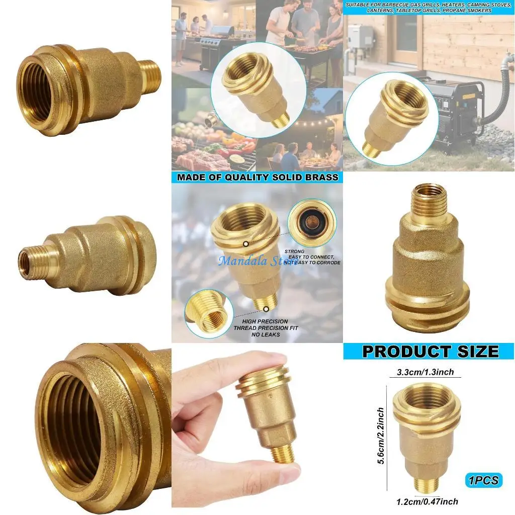 U2JC Brass Coupling 1/4 Male Thread Propane Gas Line Accessory Simple ...