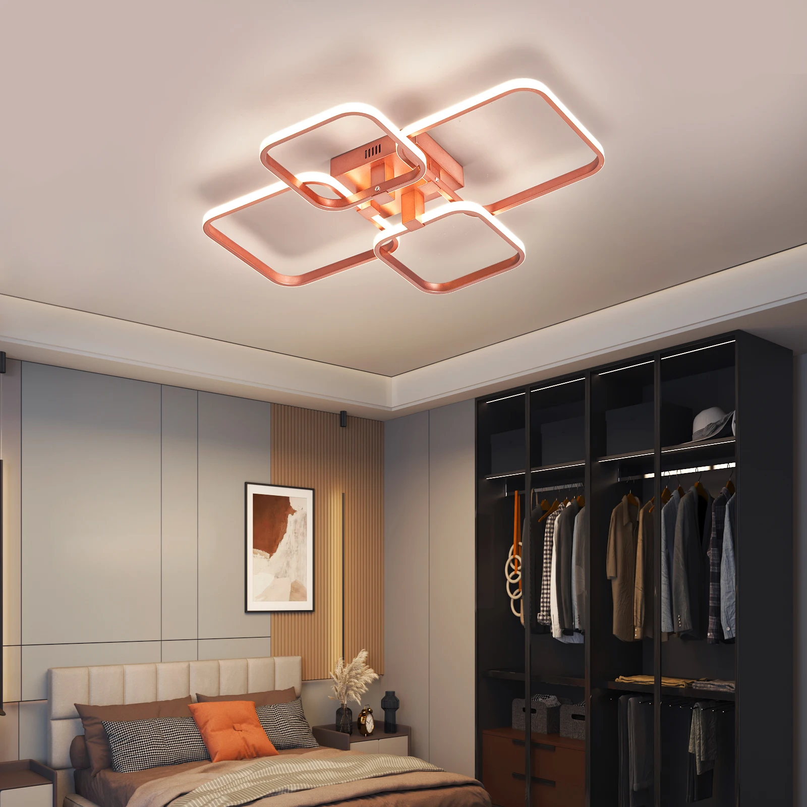 NEO Gleam Rose gold Modern Led ceiling lights for livingroom bed Room ...